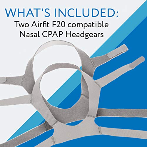 IMPRESA 2 Pack Replacement Headgear Compatible with Resmed AirFit™ F20 (Large) Nasal Pillow CPAP Mask