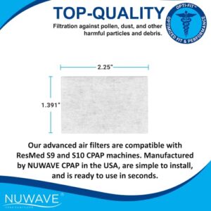 NUWAVE Replacement Filter for ResMed Part Number S9/S10 Standard Pollen Filter 36850, High-Efficiency CPAP Filters ResMed, Opti-fit ResMed Filters, Pollen Filters CPAP ResMed S9-60 Per Pack