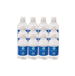 distilled water for cpap humidifiers by snugell™ | 12 bottle pack 12oz h20 | travel friendly | 12oz h2o | made in usa