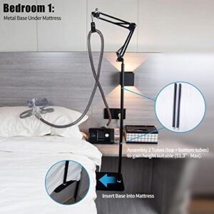 CPAP Hose Tube Holder Support Clamp Clip Hook Support Bedside Storage Kit_Metal Structure Strong_5.6 ft Max High_Angle Height Adjustable_Prevent Hose Loose Tangle Air Leakage During Sleep