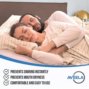 AVEELA Anti Snoring Chin Strap for CPAP Users | Large | Keep Mouth Closed While Sleeping | Adjustable Premium Snore Stopper Head Strap for Men and Women | Itch-Free Material for Uninterrupted Sleep