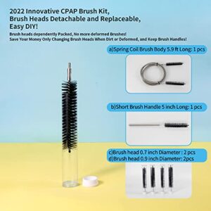 JAKIA CPAP Hose Tube Cleaning Brush Kit_4 Brush Heads Detachable and Replaceable_ 7 ft Steel Spring Brush Strong and Flexible