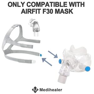 Medihealer Replacement Swivel Elbow Strap Kit for Airfit F30, Including Swivel Elbow Connector for F20/F30 and Adjustment Strap for F30 and Strap Clips, Great Value Supplies