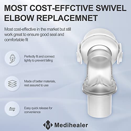 Medihealer Replacement Swivel Elbow Strap Kit for Airfit F30, Including Swivel Elbow Connector for F20/F30 and Adjustment Strap for F30 and Strap Clips, Great Value Supplies