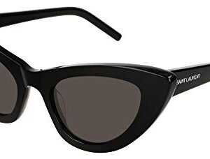 SAINT LAURENT Women's SL 213 Lily Sunglasses, Black/Solid Grey, One Size