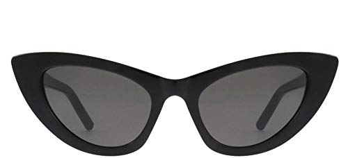 SAINT LAURENT Women's SL 213 Lily Sunglasses, Black/Solid Grey, One Size