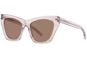 saint laurent women’s kate cat eye sunglasses, nude nude brown, one size