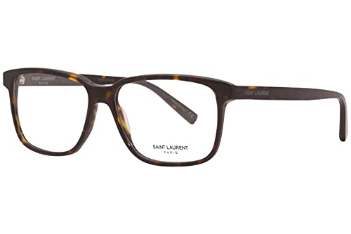 SAINT LAURENT SL-458 005 Eyeglasses Men's Havana/Silver Full Rim Square 58mm