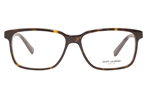 SAINT LAURENT SL-458 005 Eyeglasses Men's Havana/Silver Full Rim Square 58mm