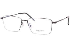 saint laurent saint laurent sl 413 wire 002 black metal rectangle eyeglasses 55mm,55-16-145