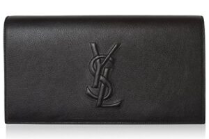 ysl yves saint laurent women’s leather large belle de jour clutch – black