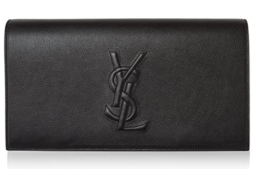 YSL Yves Saint Laurent Women's Leather Large Belle de Jour Clutch - Black