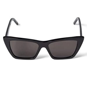 SAINT LAURENT Women's SL 276 Mica Sunglasses, Black-Black-Grey, One Size