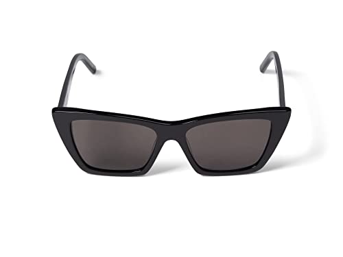 SAINT LAURENT Women's SL 276 Mica Sunglasses, Black-Black-Grey, One Size