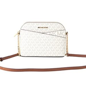 Michael Kors Jet Set Medium Crossbody Leather Handbag (VANILLA)