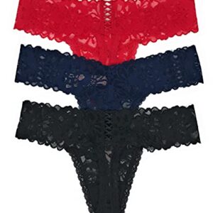 Victoria's Secret The Lacie Thong Panty Set of 3 Small Red Cross / Ensign Cross / Black Cross