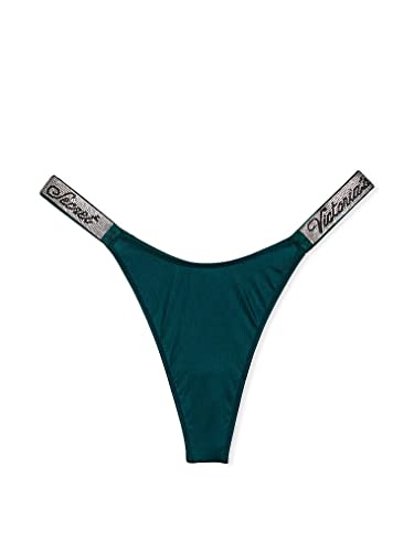 Victoria's Secret Very Sexy Shine Strap Thong Panty, Deepest Green, Small