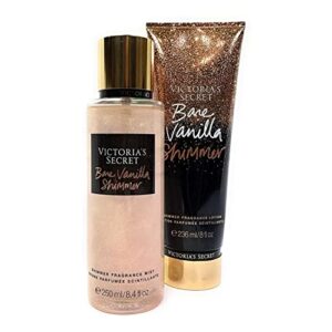 victoria’s secret bare vanilla shimmer fragrance mist and lotion set