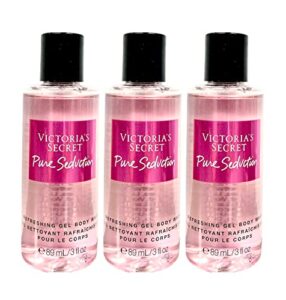 victoria’s secret pure seduction mini travel size refreshing gel body wash 3 fl oz – 3 pack (pure seduction)