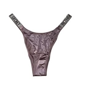 Victoria's Secret Very Sexy Rhinestones Bombshell Shine Strap Brazilian Panty Color Purple Size Medium New