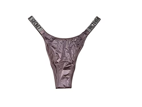 Victoria's Secret Very Sexy Rhinestones Bombshell Shine Strap Brazilian Panty Color Purple Size Medium New