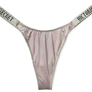 Victoria's Secret Very Sexy Rhinestones Bombshell Shine Strap Brazilian Panty Color Purple Size Medium New