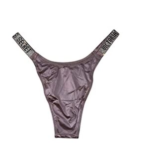 Victoria's Secret Very Sexy Rhinestones Bombshell Shine Strap Brazilian Panty Color Purple Size Medium New