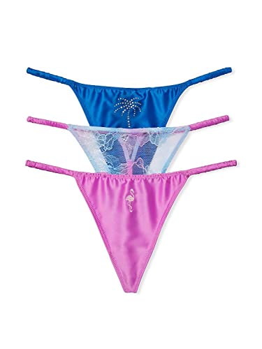 Victoria's Secret 3 Pack Malibu V-String Panty Multicolor Size Large New