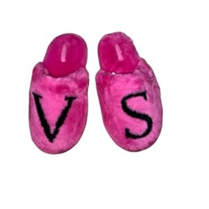 Victoria's Secret Closed Toe Faux Fur Slipper Color Pink Size Medium 7/8 New