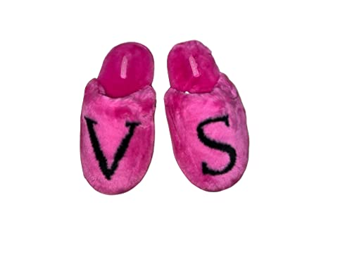 Victoria's Secret Closed Toe Faux Fur Slipper Color Pink Size Medium 7/8 New