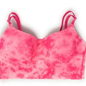 Victoria's Secret Pink Loungin' Scoop Lightly Lined Bra, Medium, Pink Tie-Dye