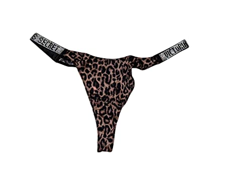 Victoria's Secret Very Sexy Rhinestones Bombshell Shine Strap Thong Panty Color Leopard Size X-Large New