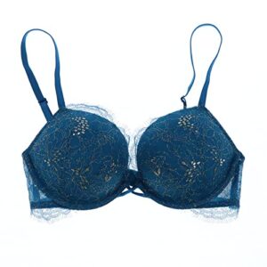 victoria’s secret bra bombshell add 2 cups shimmer lace (34c, blue)