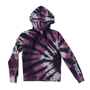 victoria’s secret sweatshirt perfect full zip (m, purple tie dye)