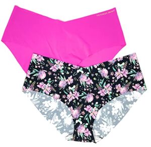 victoria’s secret no-show hipster hiphugger panty, fuchsia/black floral, medium