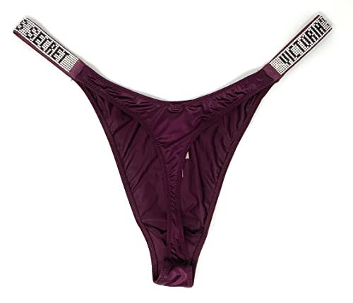 Victoria's Secret Bombshell Shine Thong Panty, Maroon, X-Large