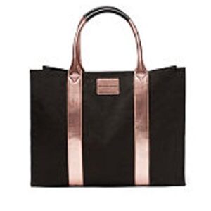 VICTORIA SECRET LIMITED EDITION 2016 TOTE bag weekender BLACK AND ROSEGOLD TRIM