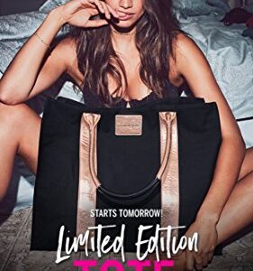 VICTORIA SECRET LIMITED EDITION 2016 TOTE bag weekender BLACK AND ROSEGOLD TRIM