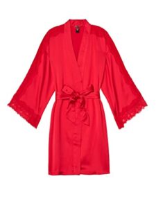 victoria’s secret lace inset robe, lipstick, m/l