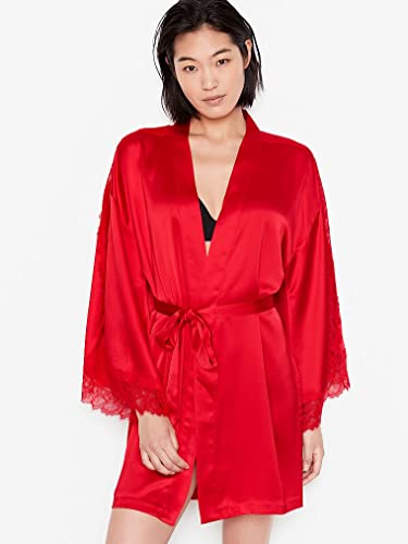 Victoria's Secret Lace Inset Robe, Lipstick, M/L