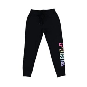 victoria’s secret sweatpants skinny jogger (m, black rainbow logo)