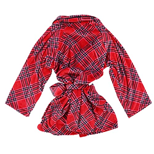 Victoria's Secret Short Cozy Robe (Red Plaid, XL/XXL)