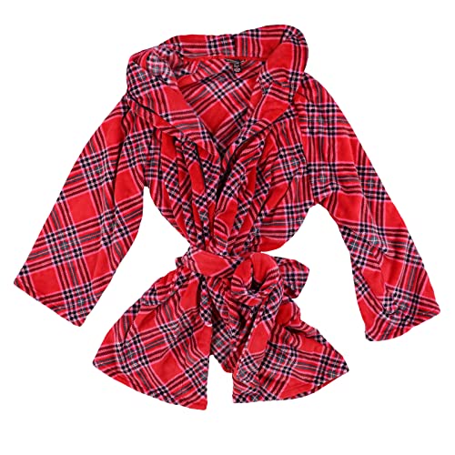 Victoria's Secret Short Cozy Robe (Red Plaid, XL/XXL)