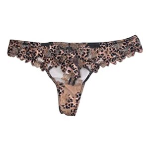 Victoria's Secret Dream Angels Floral Embroidered Thong Panty Color Leopard New (Medium)