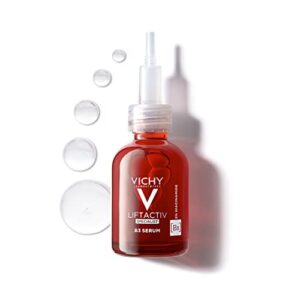 vichy liftactiv b3 niacinamide serum, discoloration correcting facial serum with peptides and tranexamic acid, anti aging serum to even skin tone, fragrance free