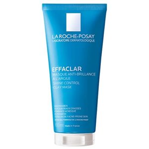 la roche-posay effaclar clarifying clay face mask for oily skin, unclogs pores and controls shine without over-drying, packaging may vary