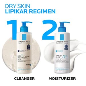 La Roche Posay Lipikar Wash AP+ Body & Face Wash with Pump, Gentle Daily Cleanser with Shea Butter & Niacinamide for Extra Dry Skin, Allergy Tested