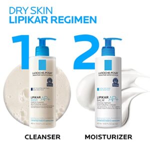 La Roche Posay Lipikar Wash AP+ Body & Face Wash with Pump, Gentle Daily Cleanser with Shea Butter & Niacinamide for Extra Dry Skin, Allergy Tested