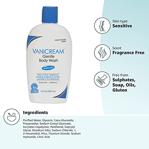 Vanicream Gentle Body Wash | Fragrance, Gluten and Sulfate Free | For Sensitive Skin | 12 Ounce