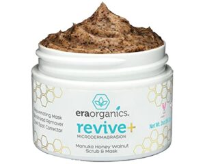 era organics microdermabrasion facial scrub & face exfoliator – spa quality exfoliating face mask with manuka honey & walnut – moisturizing facial exfoliant for dry skin, blackheads & wrinkles (2 oz)